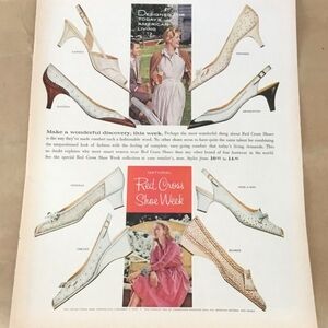 Vintage | Shoes | 94s Red Cross Shoes Cream Leather Mary Janes Heels ...